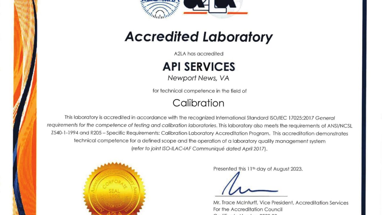 ISO Accredited - API Metrology